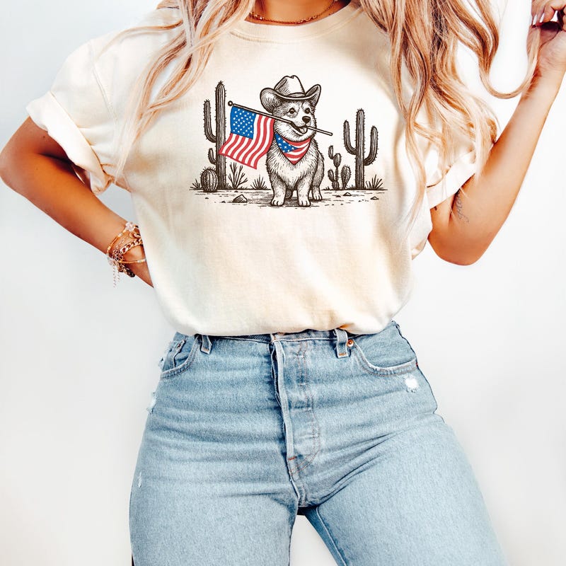 Patriotic Cowboy Dog Tee - Etsy