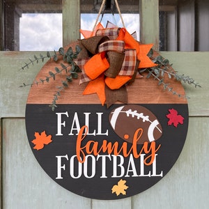 Fall Front Door Decor, Fall Door Hanger, Football Door Wreath, Football ...