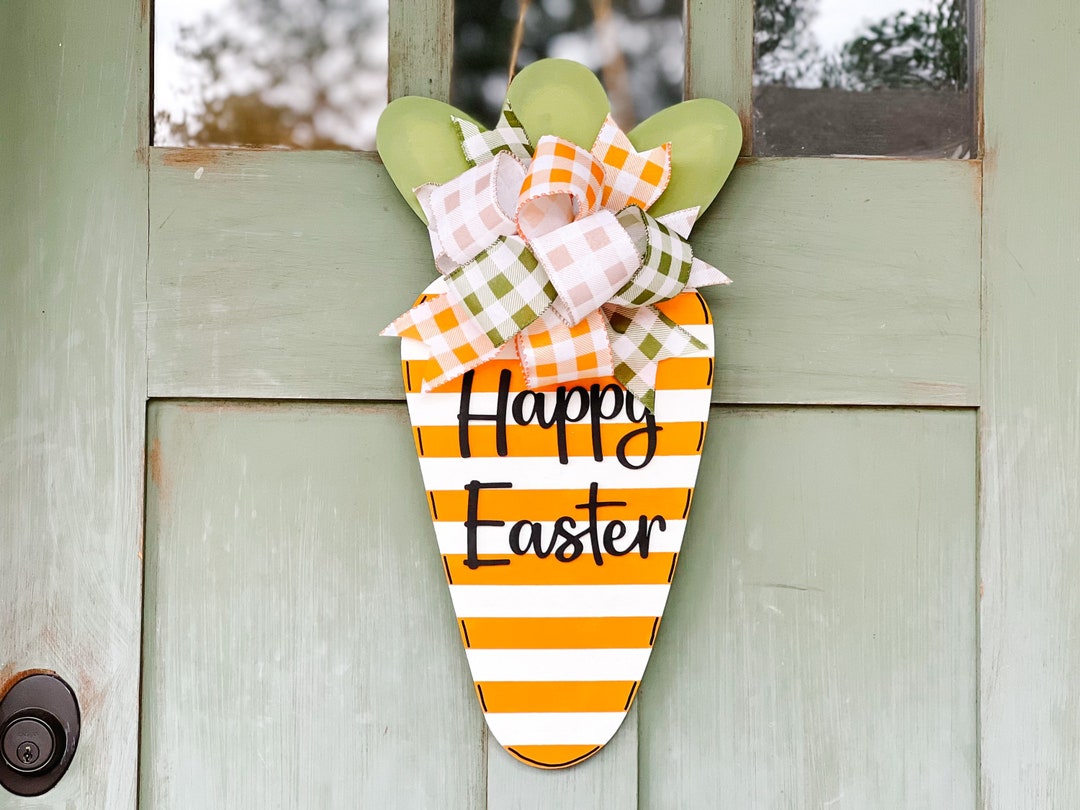 Front Door Decor, Carrot Door Sign, Easter Door Hanger, Spring Home ...