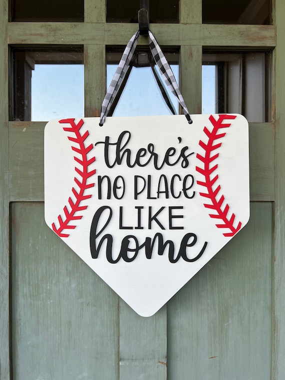Baseball Front Door Decor No Place Like Home Baseball | Etsy