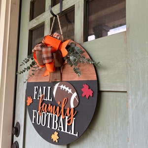 Fall Front Door Decor, Fall Door Hanger, Football Door Wreath, Football ...