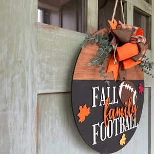Fall Front Door Decor, Fall Door Hanger, Football Door Wreath, Football ...