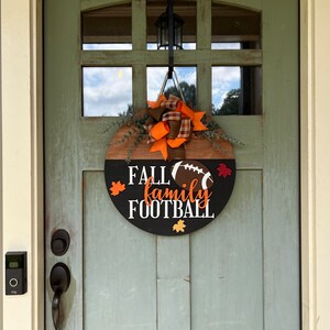Fall Front Door Decor, Fall Door Hanger, Football Door Wreath, Football ...