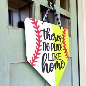 Baseball Softball Front Door Decor, No Place Like Home Baseball ...