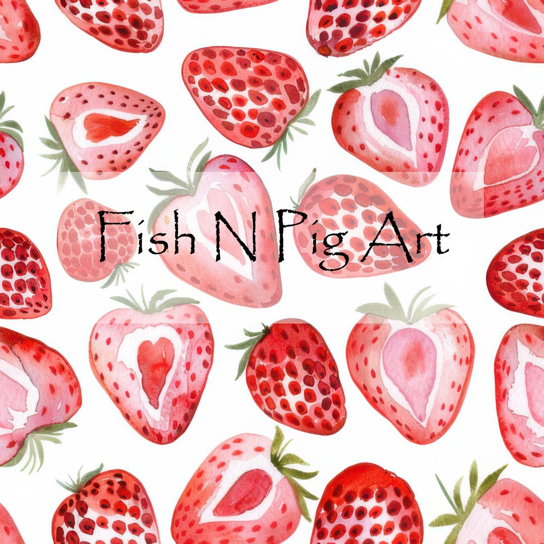 Strawberry Watercolor Seamless Pattern| Strawberries Background Print ...