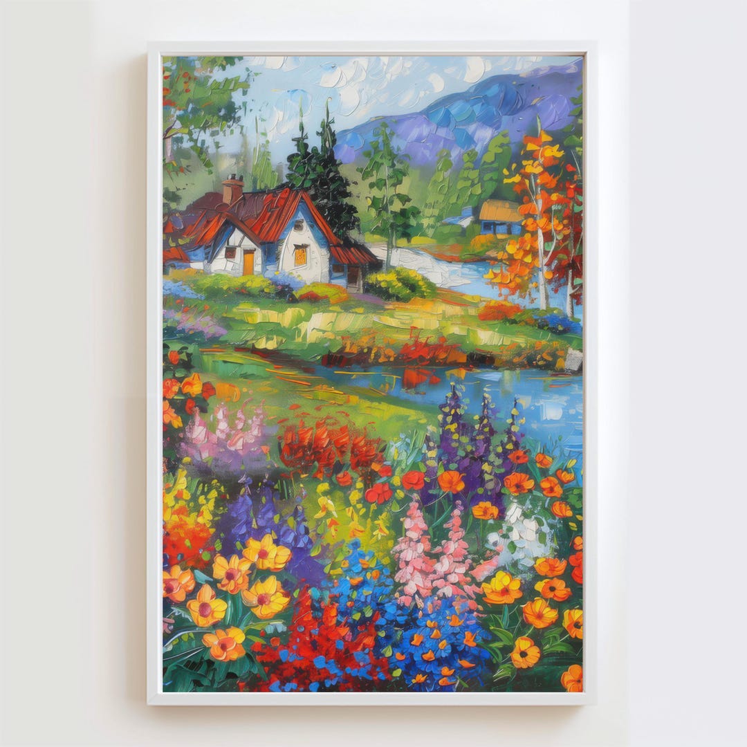Flower Field Wall Art Oil Painting Flower Field Art Print Beautiful ...