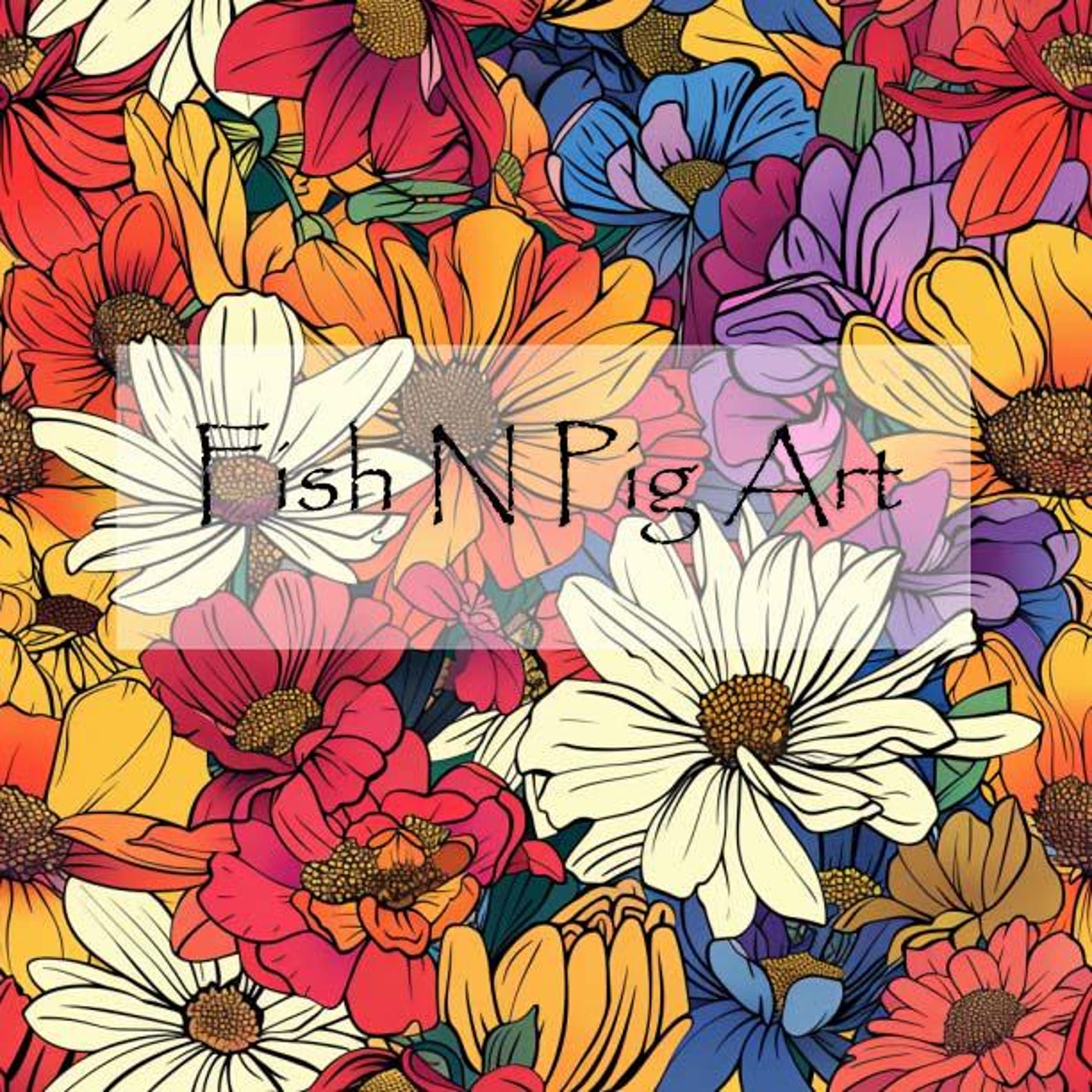 Flower Boho Floral Print Seamless Pattern Repeating File Neutral Flower ...