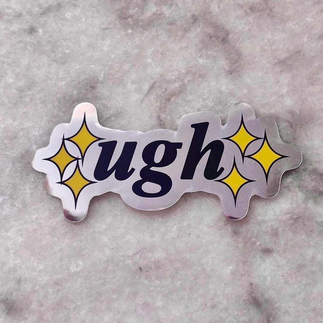 Bratty Holographic Sparkly Ugh Sticker | for Waterbottles Laptops ...