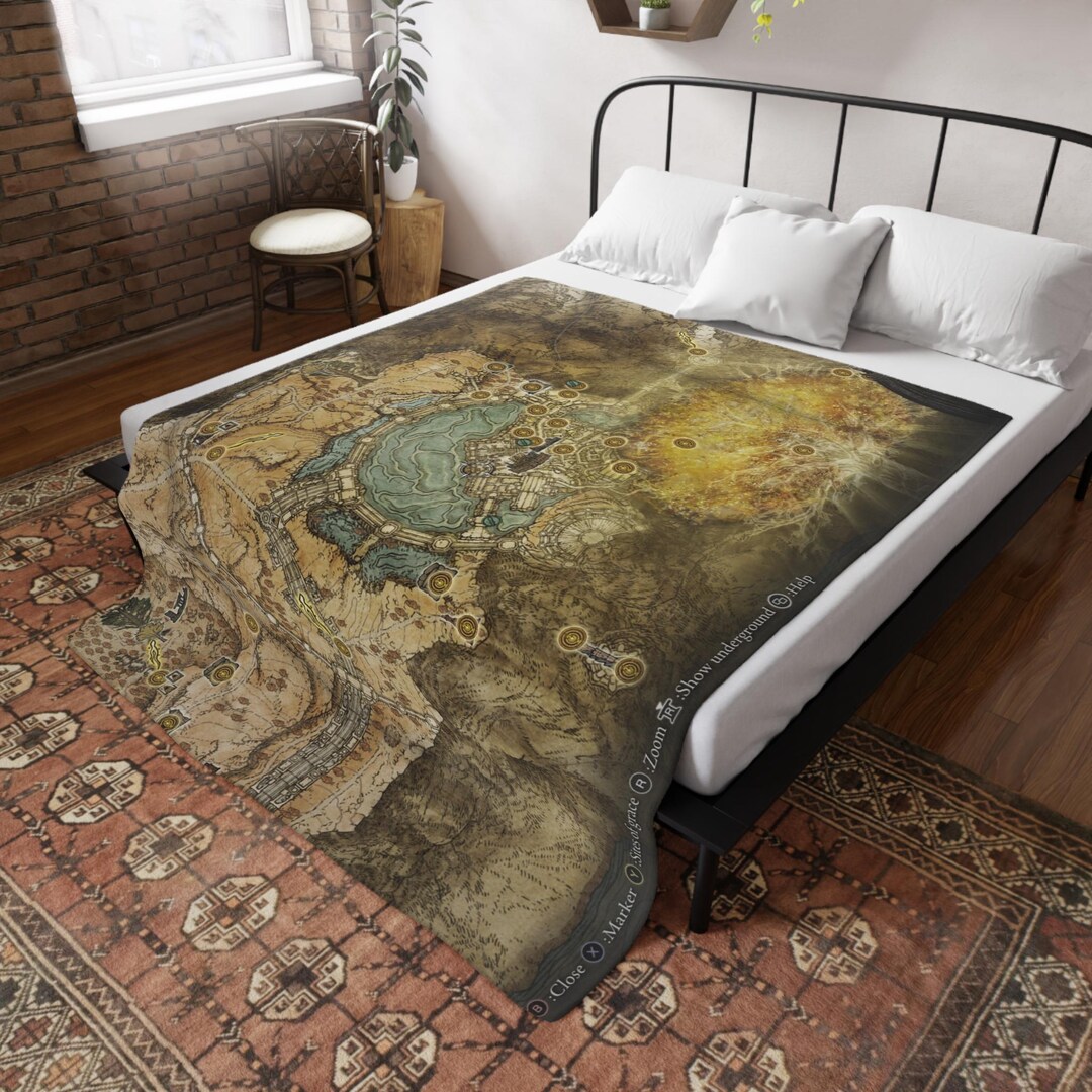 Elden Ring Map Blanket,elden Ring Map Throw, Elden Ring Game Blanket ...