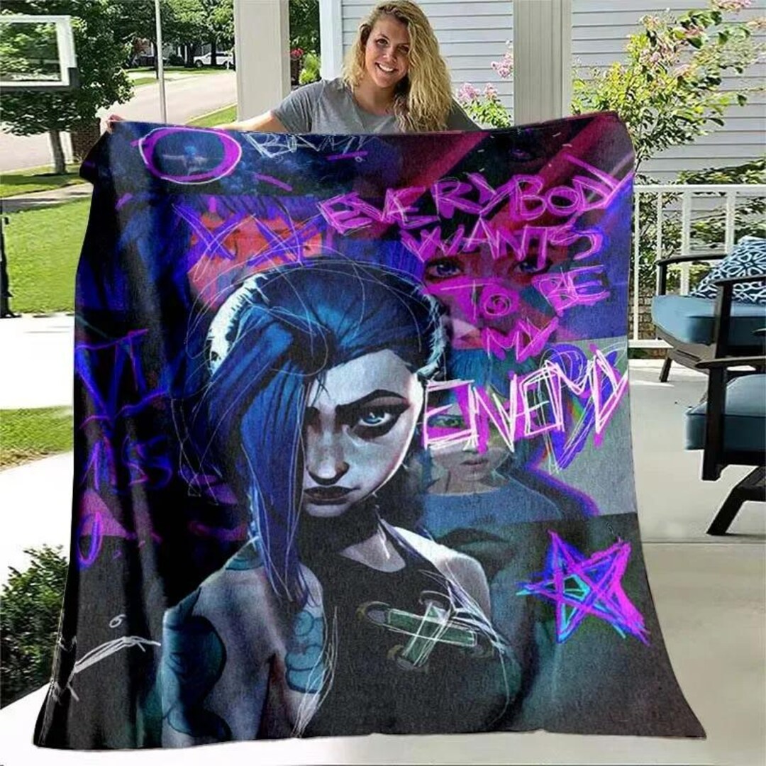 Jinx Arcane Blanket,arcane Throw,jinx League of Legends,arcane Gifts ...