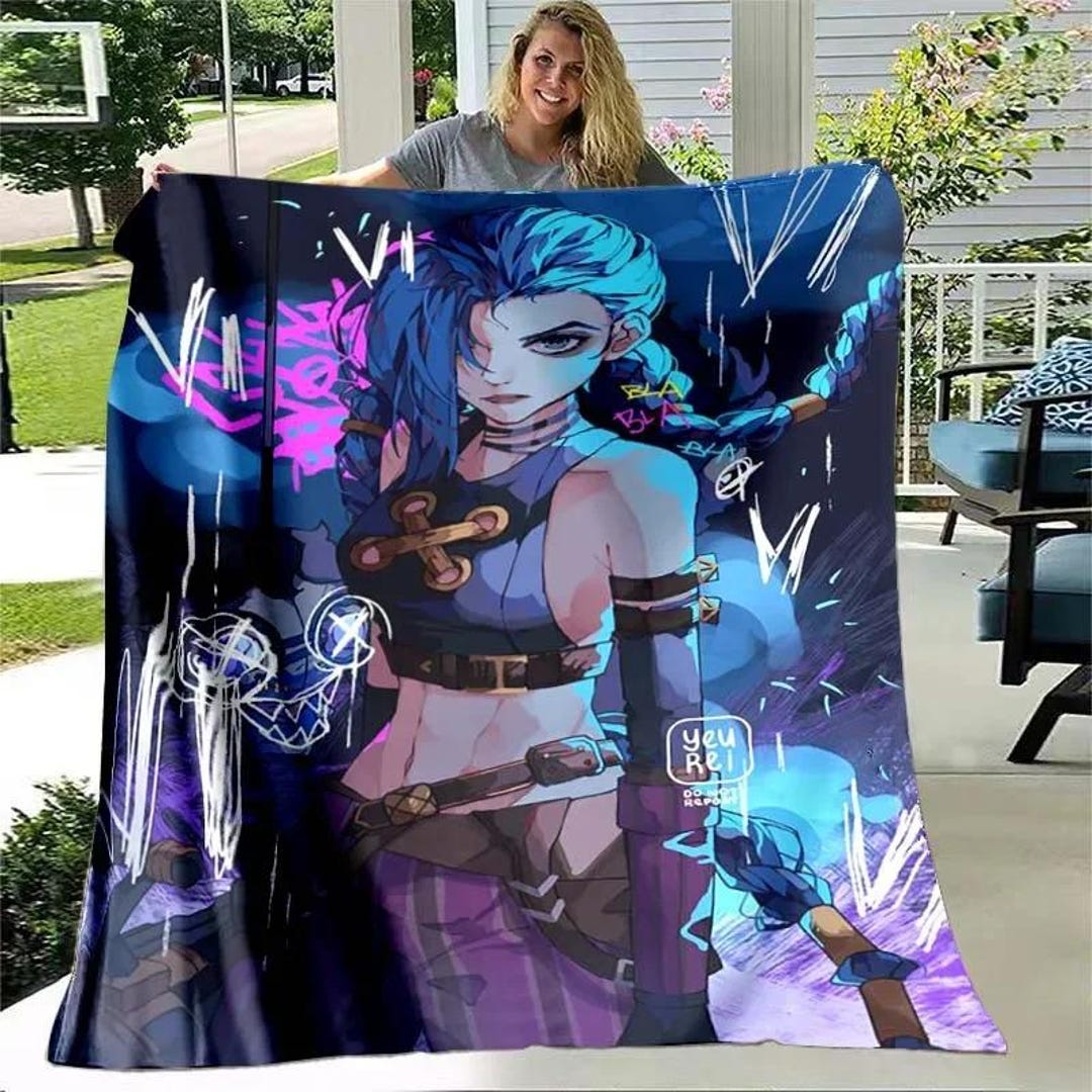 Jinx Arcane Blanket,arcane Throw,jinx League of Legends,arcane Gifts ...