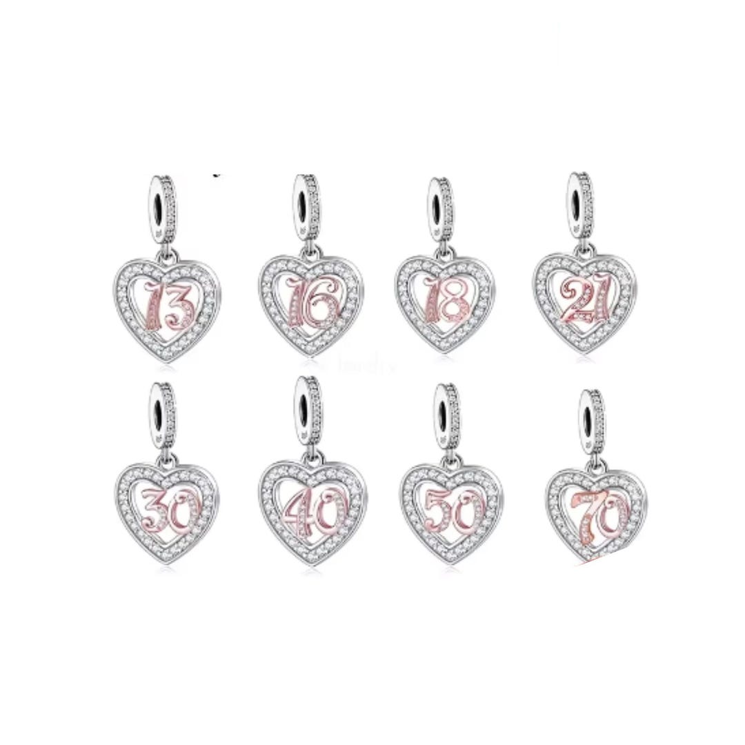 Pandora 16th Birthday Charm Genuine Charm Bracelet, Years of Love ...