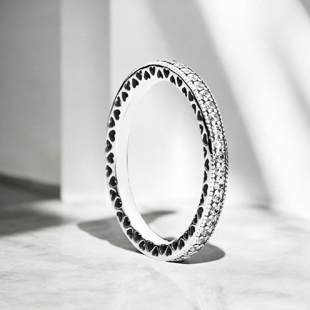 Sparkle & Hearts Pandora Ring Eternity Ring, Infinite Sparkling Ring ...