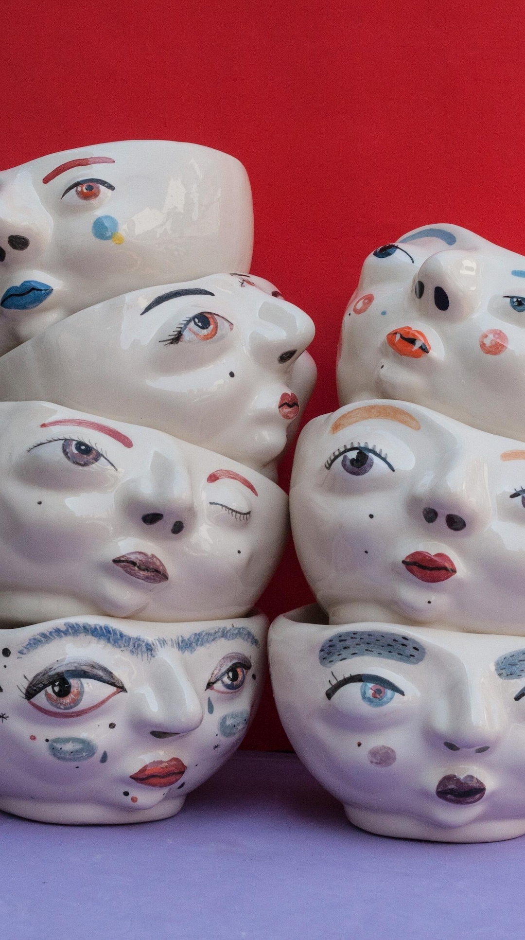 Ceramic Bowls Faces - X 4 - Etsy