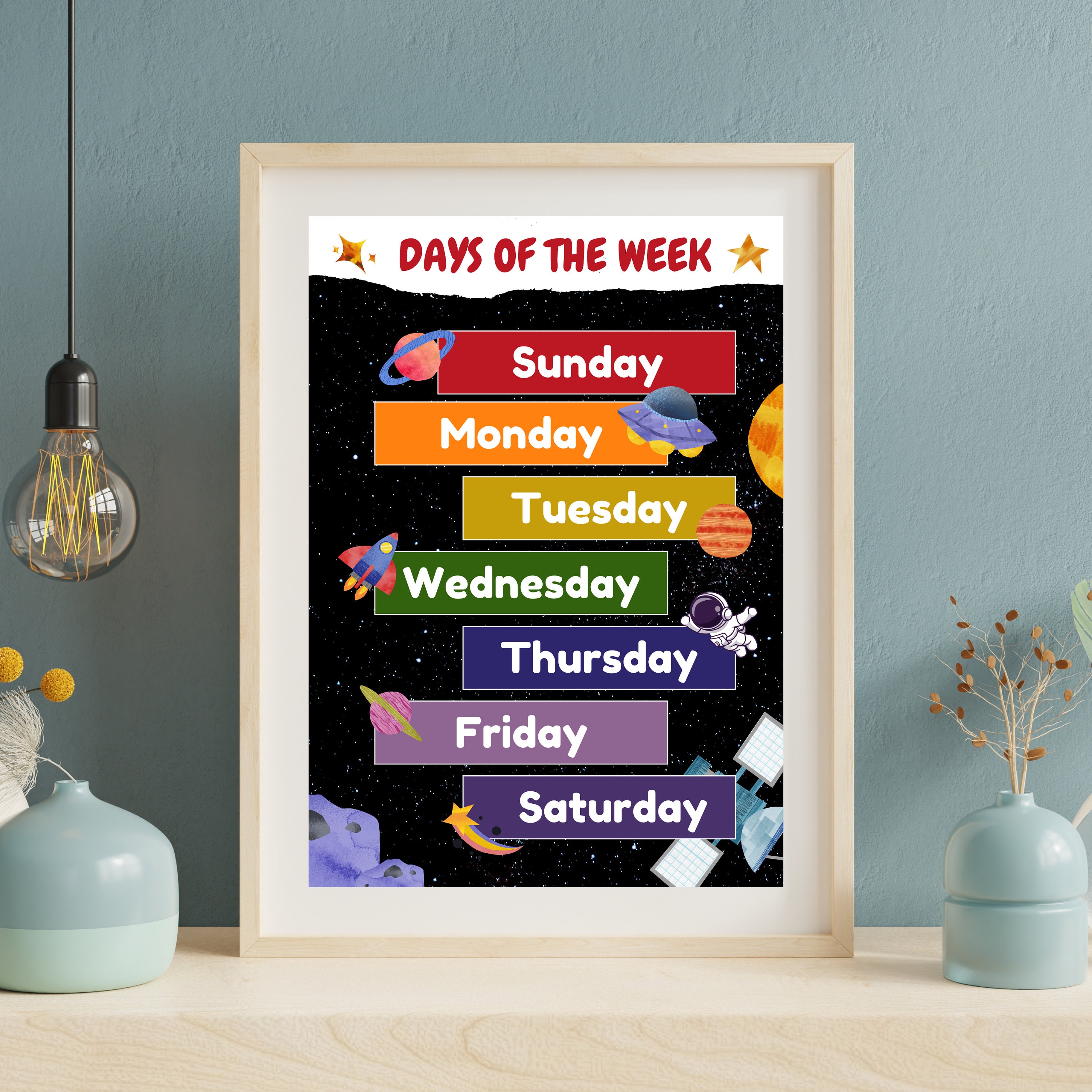 Days of the Week Chart for Kids Printable Classroom Poster, Classroom ...