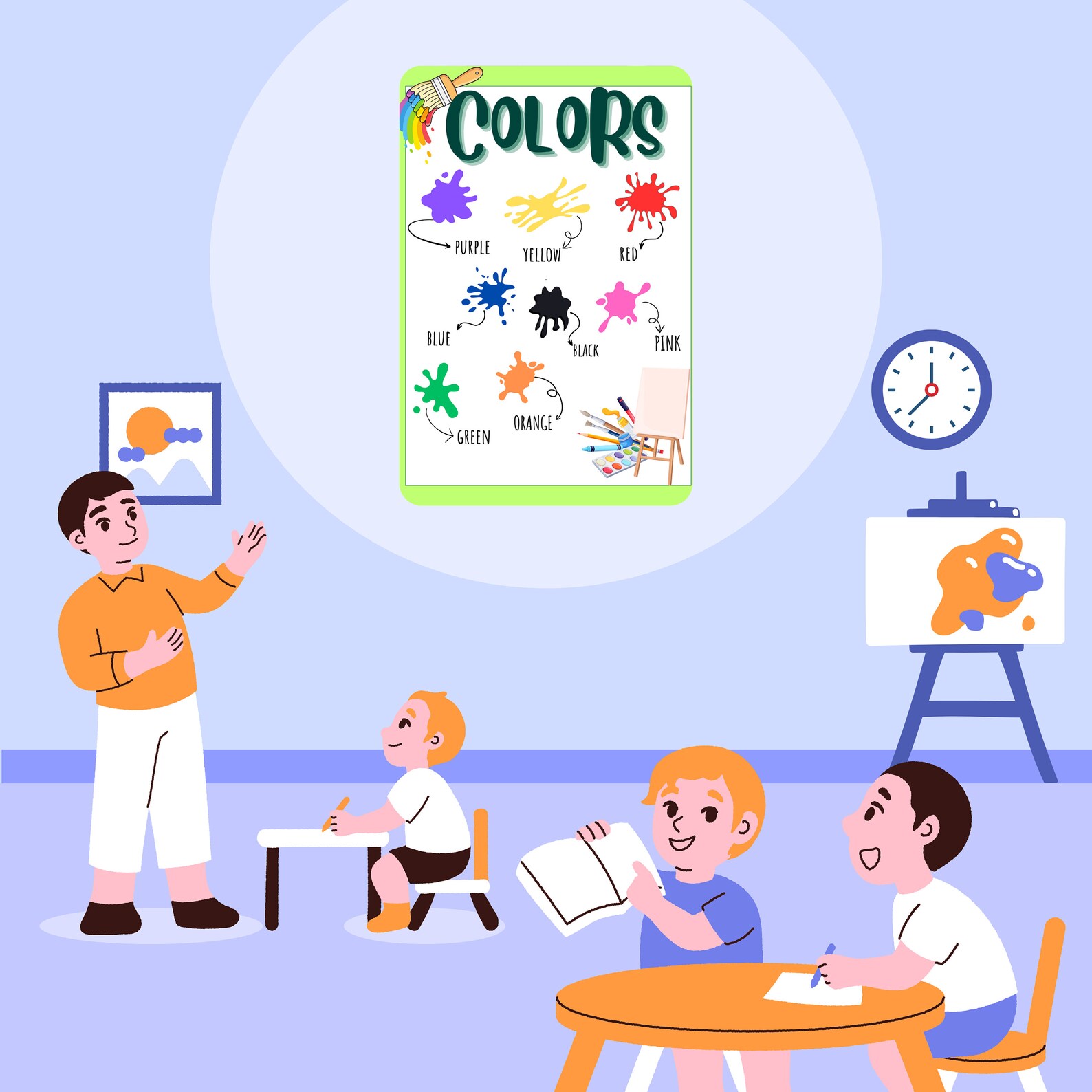 Colors Chart for Kids, Printable Classroom Poster, Classroom Poster ...