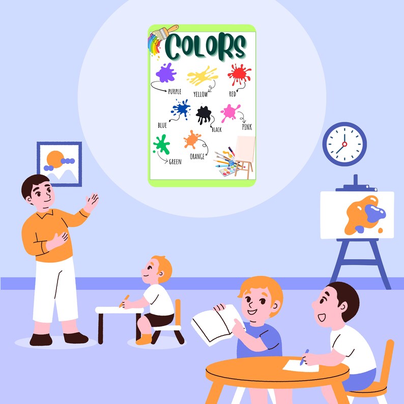 Colors Chart for Kids, Printable Classroom Poster, Classroom Poster ...