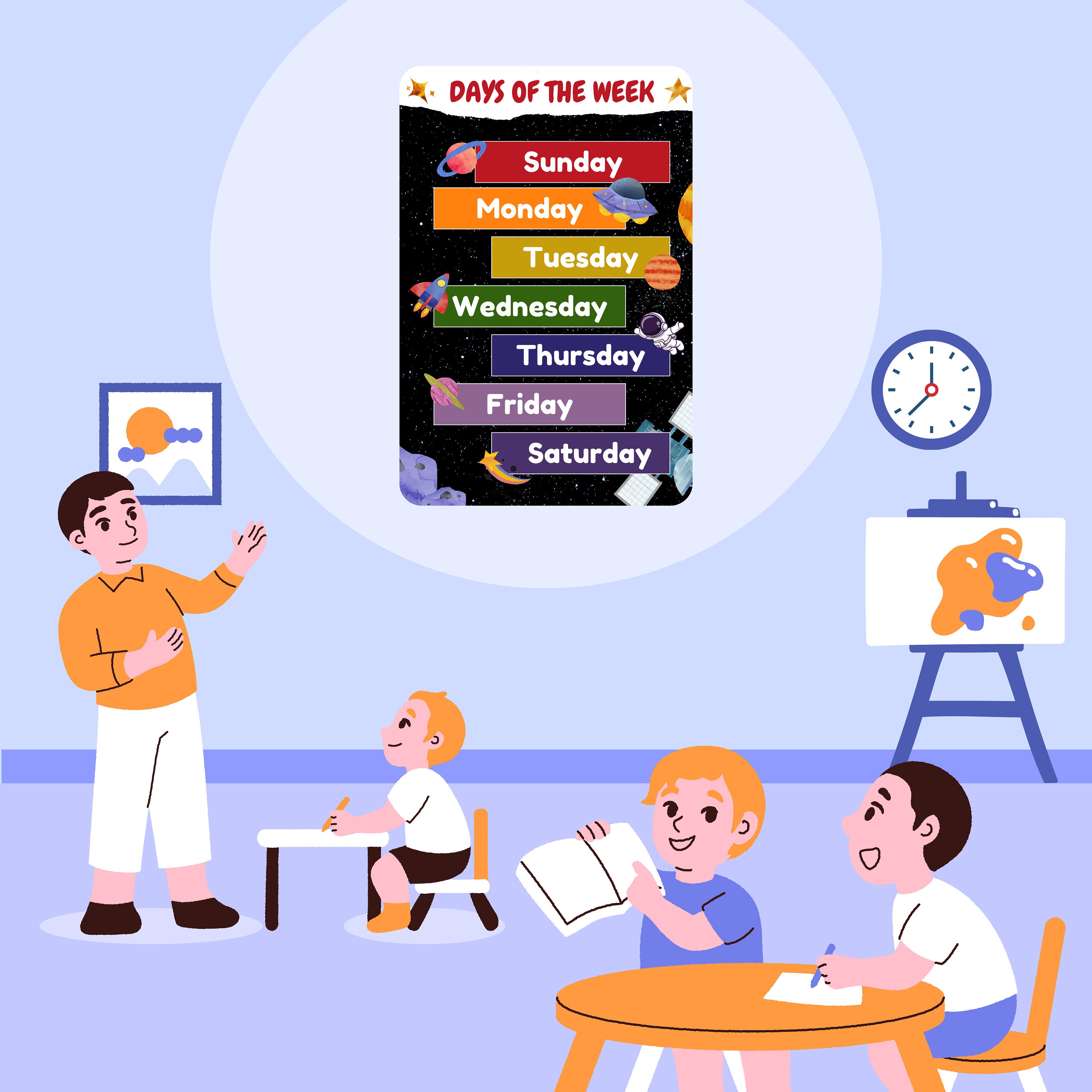 Days of the Week Chart for Kids Printable Classroom Poster, Classroom ...