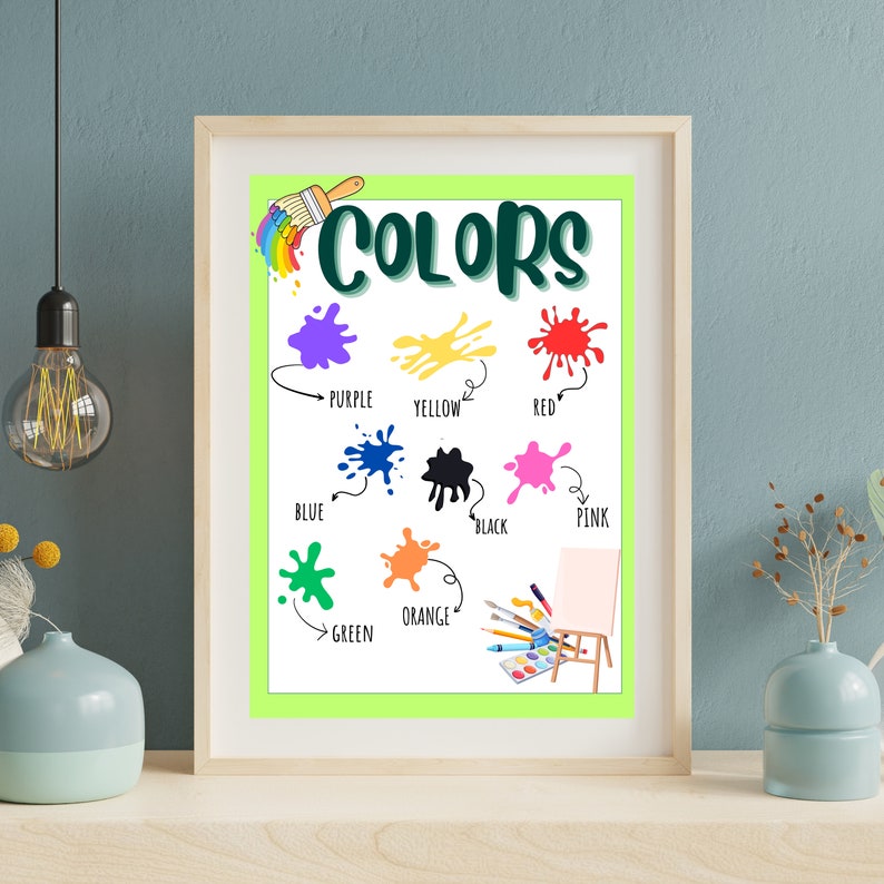 Colors Chart for Kids, Printable Classroom Poster, Classroom Poster ...