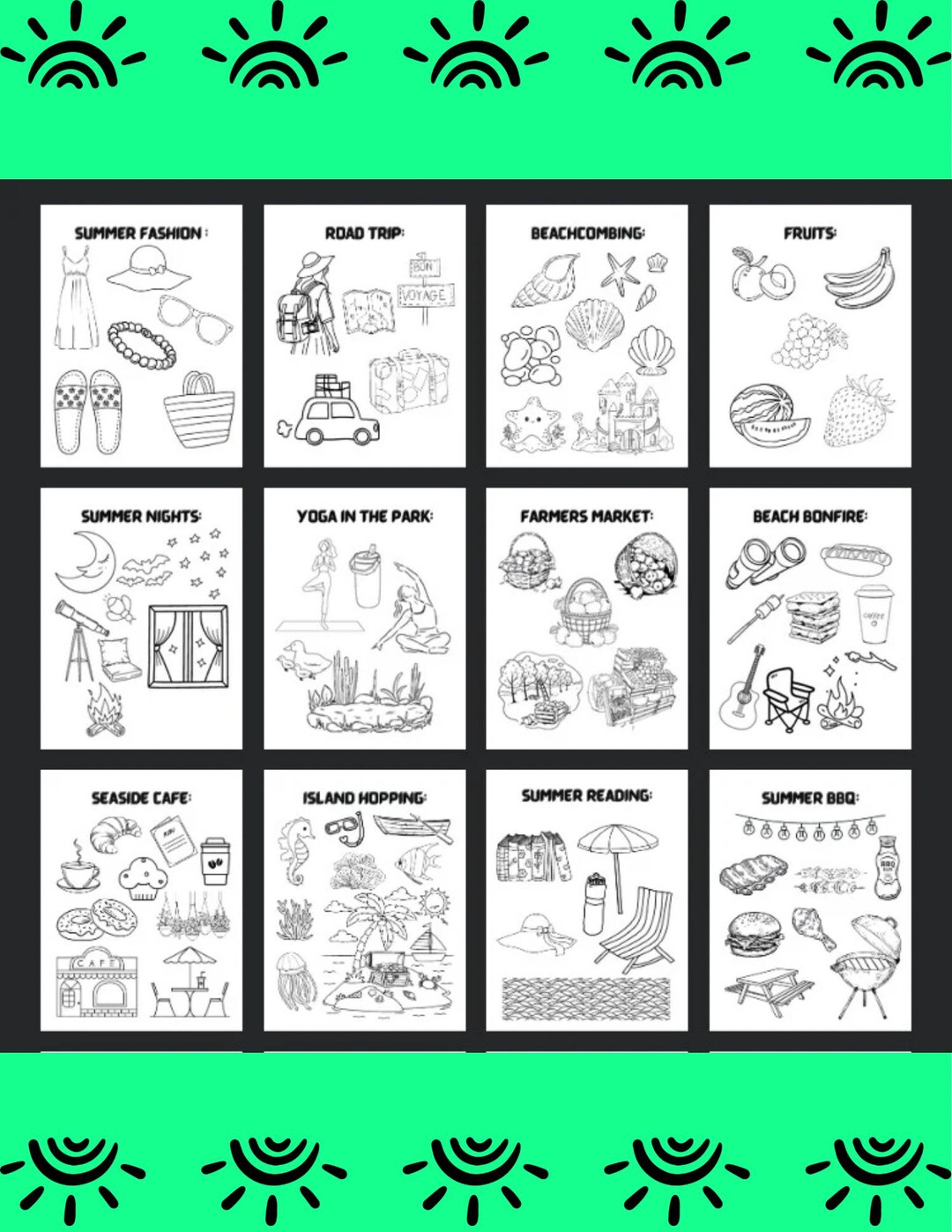 Summer Vibes Coloring Book Printable Tropical Designs Adult Coloring ...