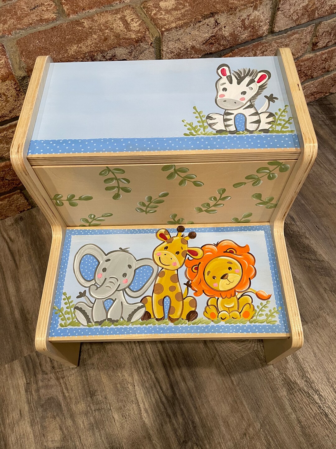 X-large Double Step Stool Animal Safari - Etsy