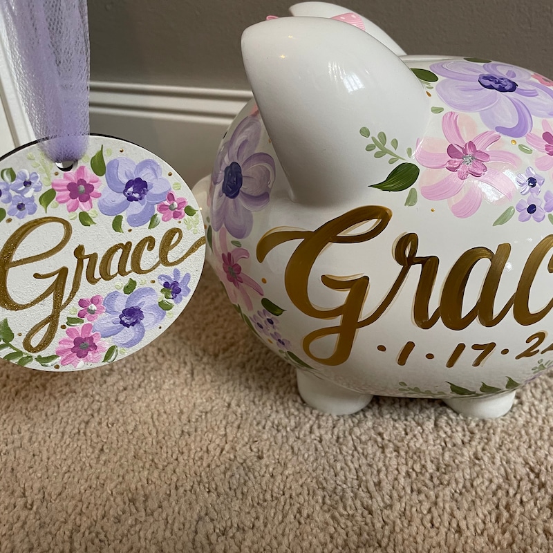 Purple Piggy Bank - Etsy