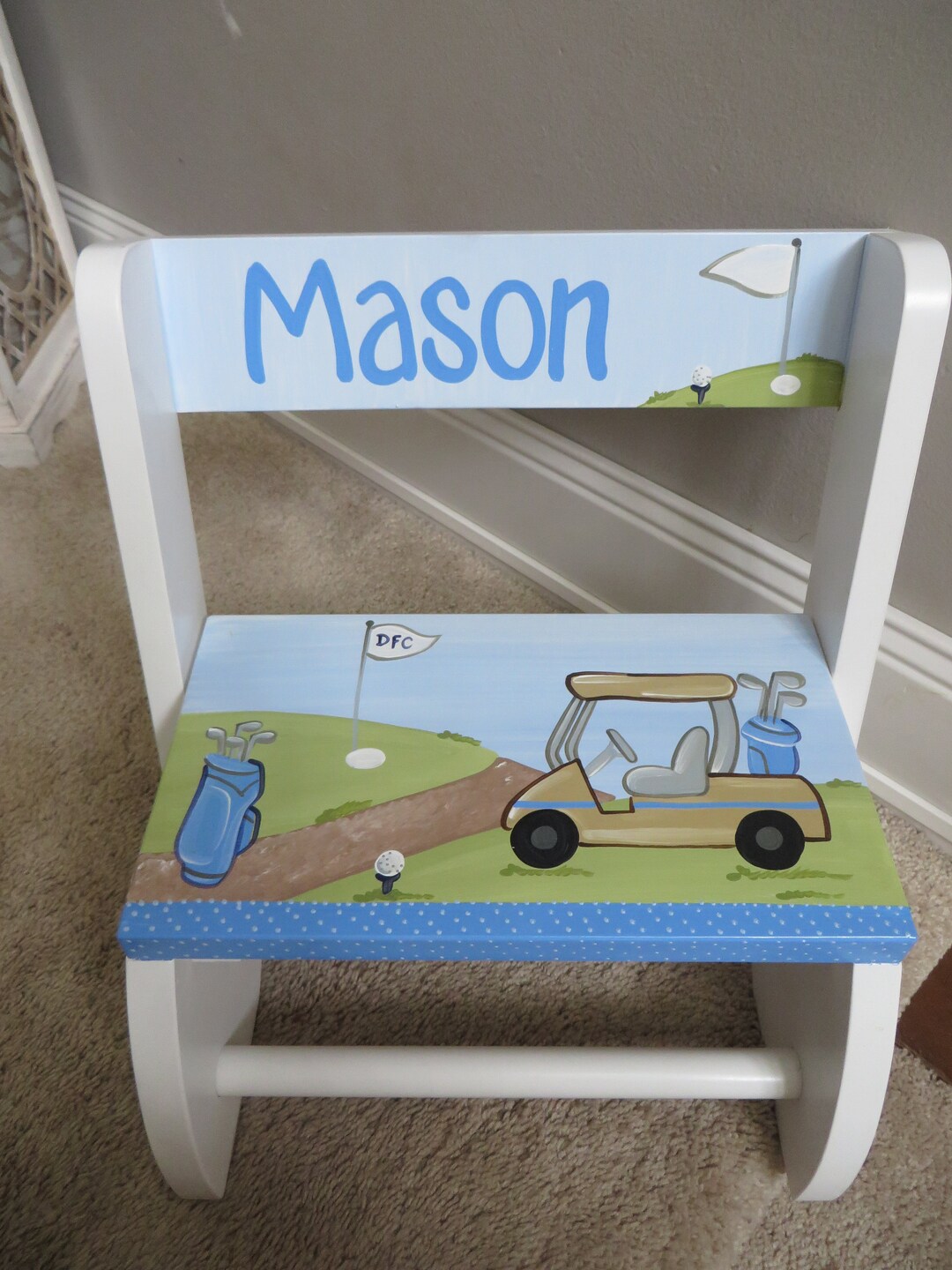 Personalized Chair Step Flip Stool Golf - Etsy