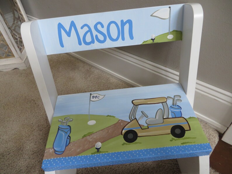 Personalized Chair Step Flip Stool Golf - Etsy