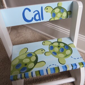 Personalized Chair Step Flip Stool Turtle Reef - Etsy