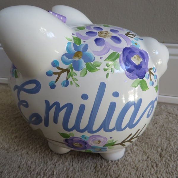 Purple Piggy Bank - Etsy