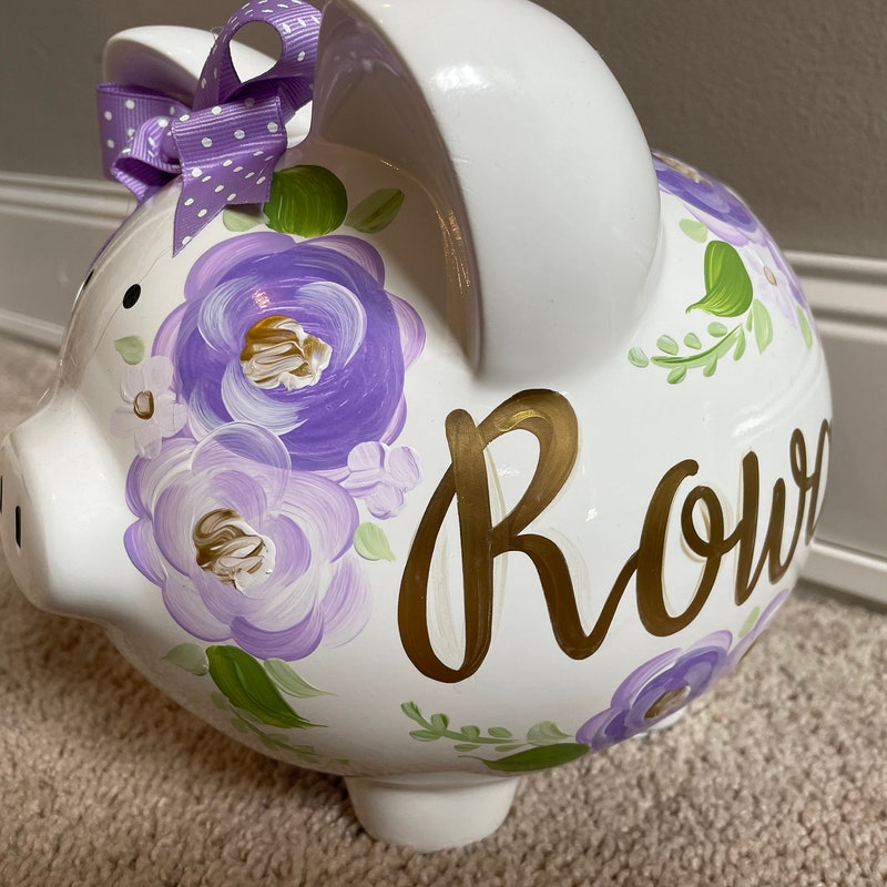 Purple Piggy Bank - Etsy