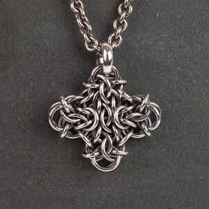 Silver Crosslet Necklace, Medium Celtic Cross Pendant, Oxidized ...