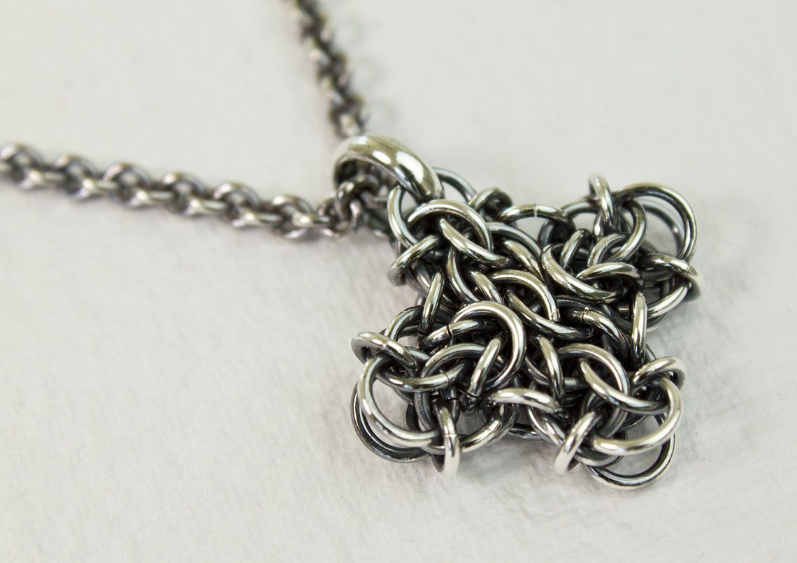Silver Crosslet Necklace Medium Celtic Cross Pendant - Etsy