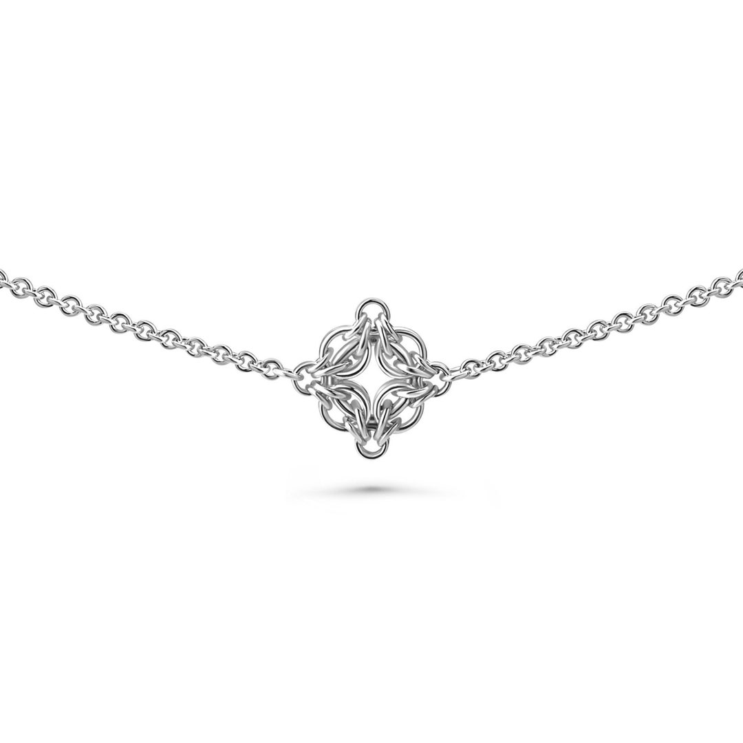 Silver Station Necklace, High Polished Argentium Sterling Silver ...