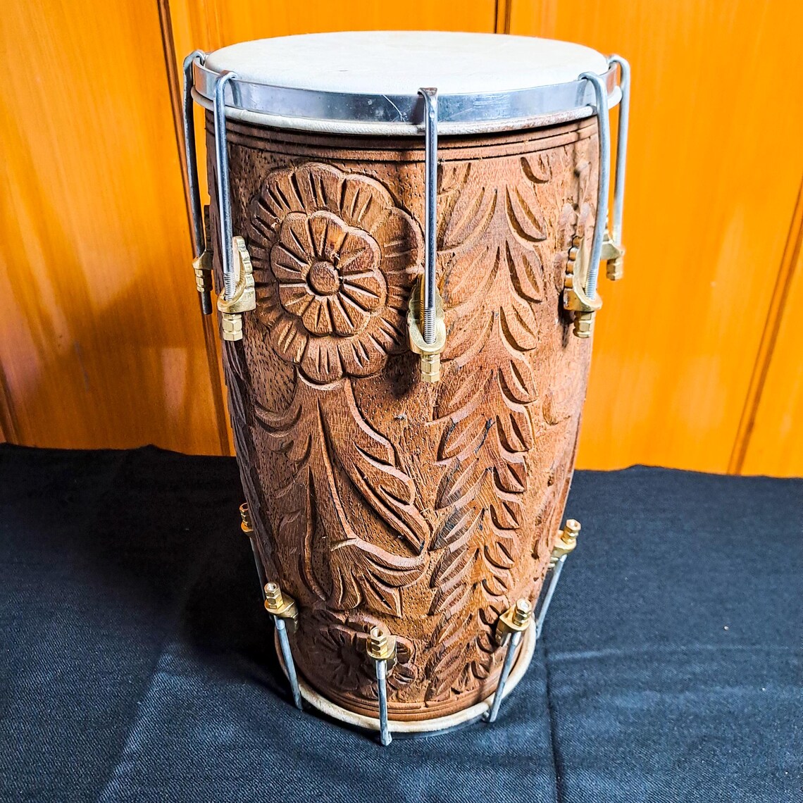 Handmade Sheesham Wood Dholak dholki, Brass Nut Bolt Tuned Dholak Drum ...