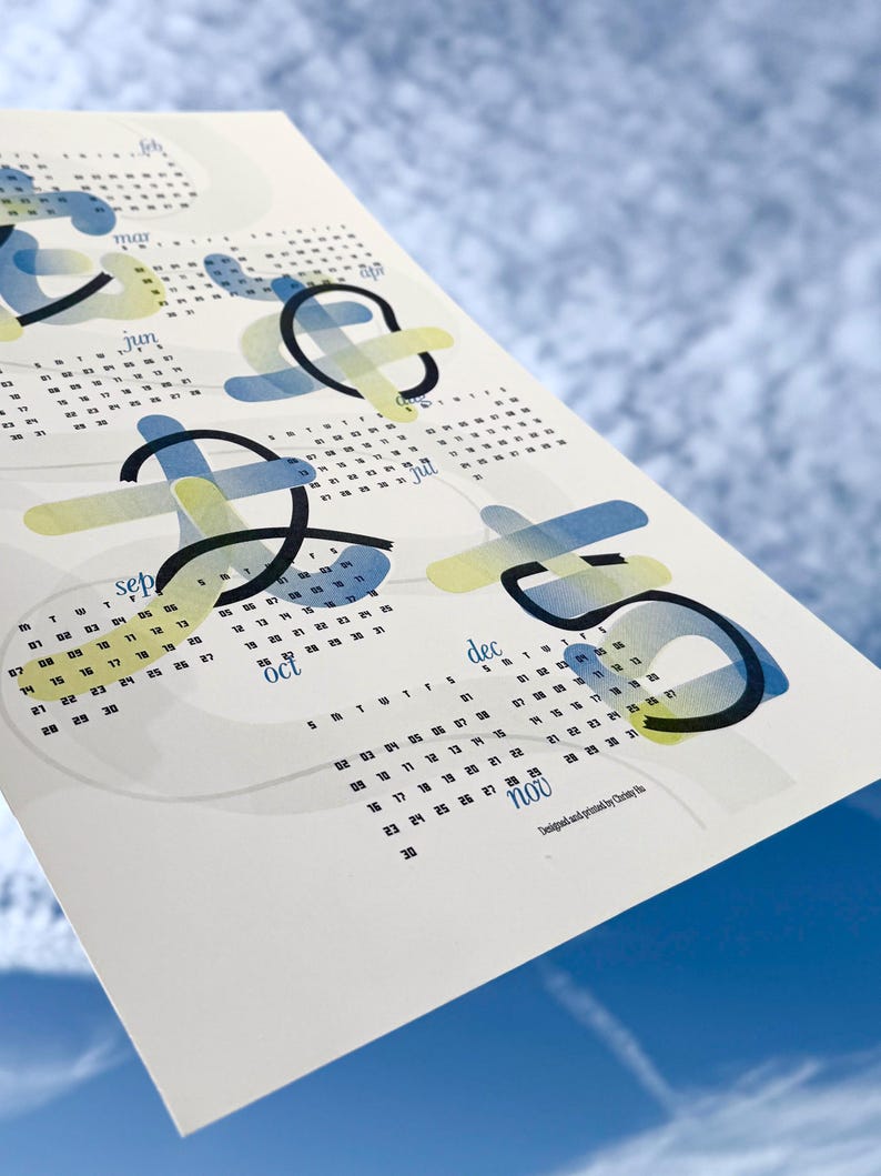 2025 Risograph Wall Calendar | Colorful Gradient Lettering | 蛇年大吉 Year ...