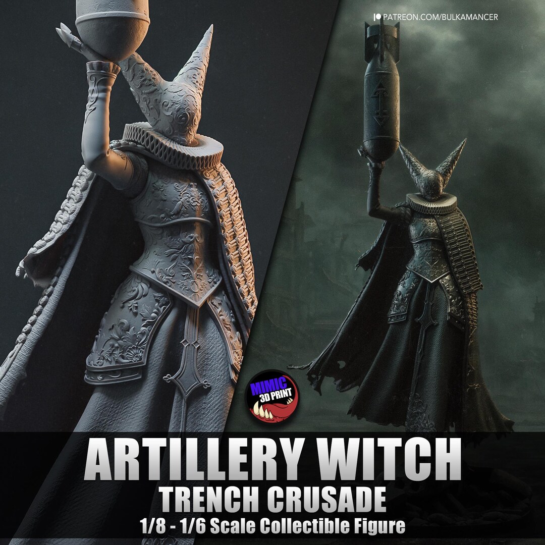 Witch With Bomb | Hand-painted 14K 3D Resin Figure | Garage Kit - Etsy
