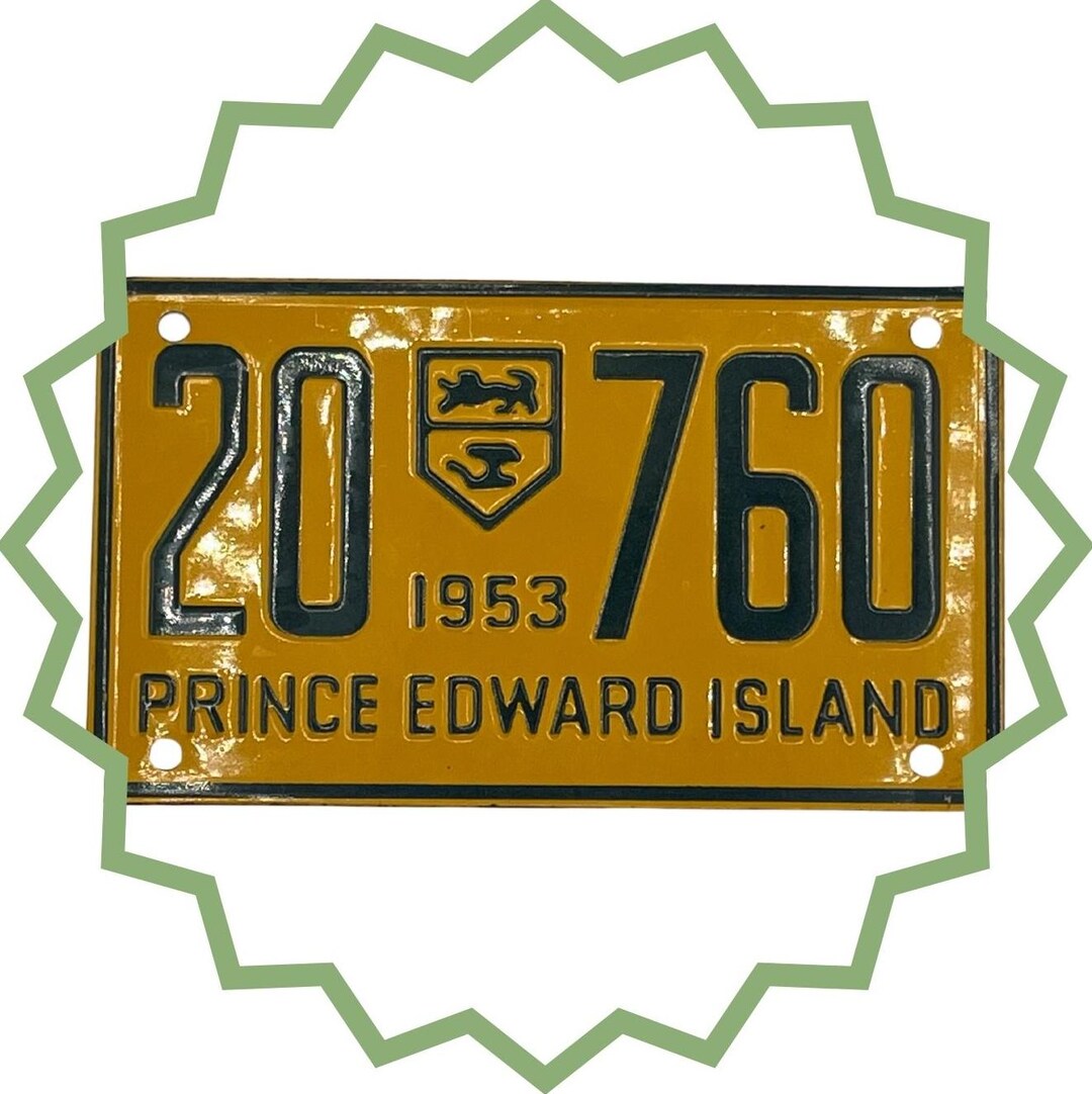 Vintage 1953 Wheaties Cereal Box Metal Prince Edward Island License ...