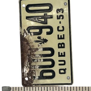 Vintage 1953 Wheaties Cereal Box Kids Metal Quebec License Plate Toy ...