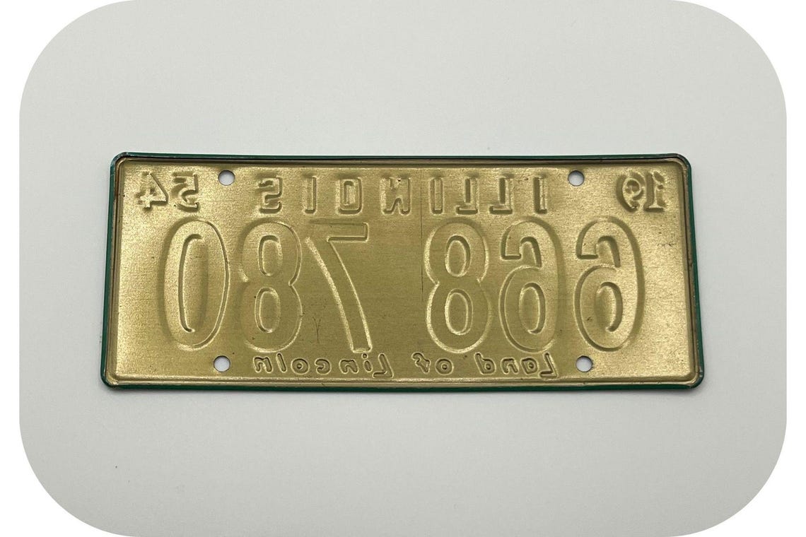 Vintage 1954 Wheaties Cereal Box Metal Kids Prize Illinois License ...