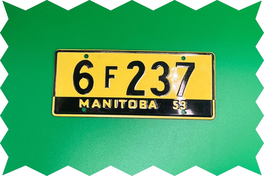 Vintage 1954 Wheaties Cereal Box Metal Kids Prize Manitoba License ...