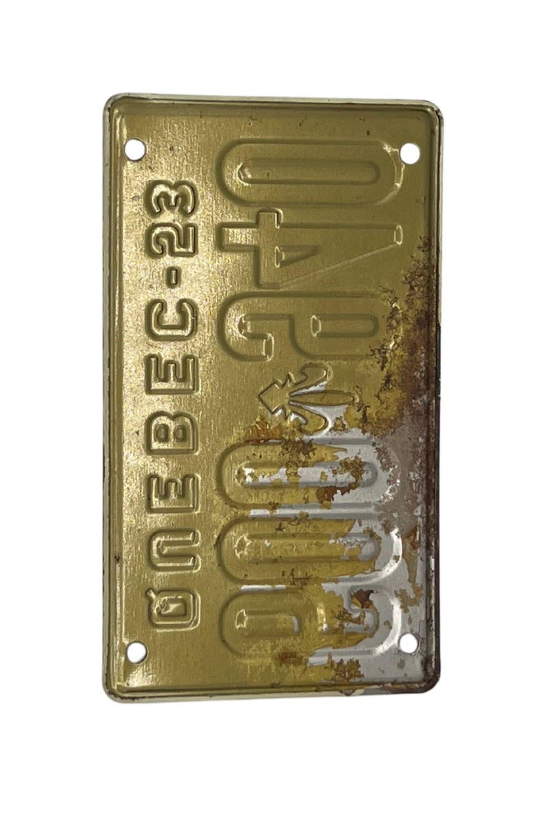 Vintage 1953 Wheaties Cereal Box Kids Metal Quebec License Plate Toy ...