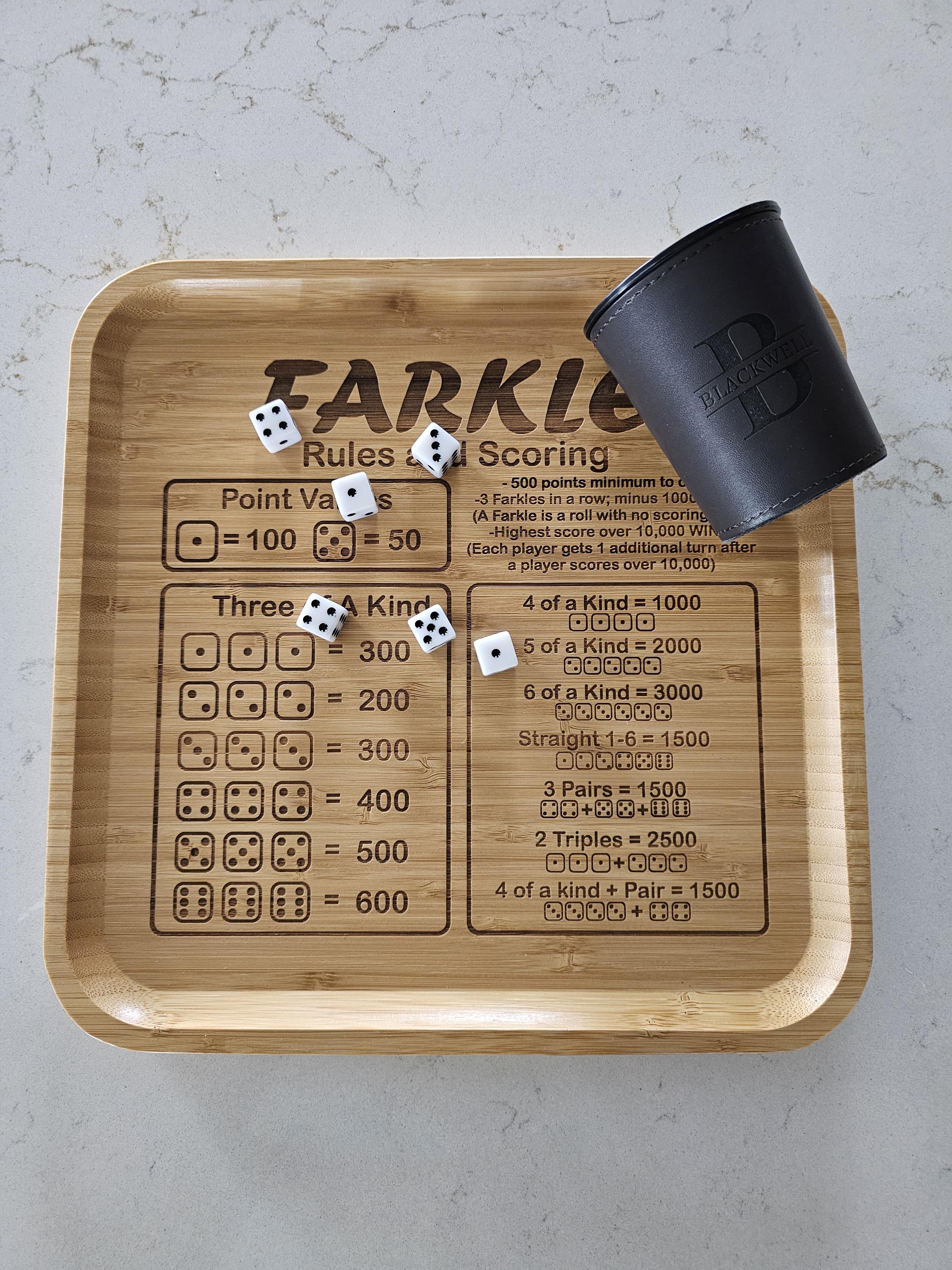 Bamboo Farkle Game Board: Optional Personalized Dice Cup - Etsy