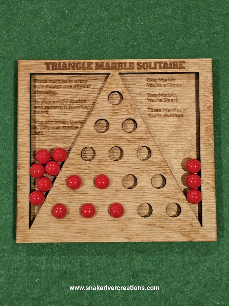 Triangle Marble Solitaire SVG, DXF, PDF, Png Download - Digital Laser File - Etsy