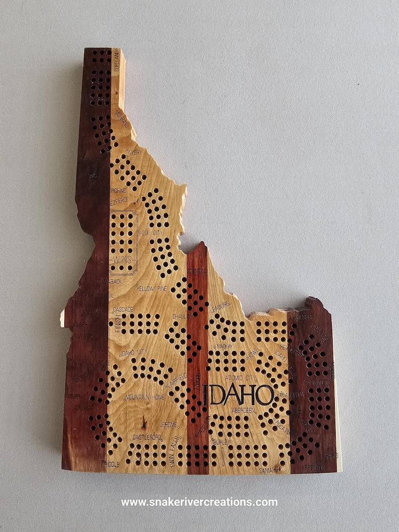 Handcrafted Idaho Cribbage Board – Cherry & Redheart Wood, 3-player - Etsy