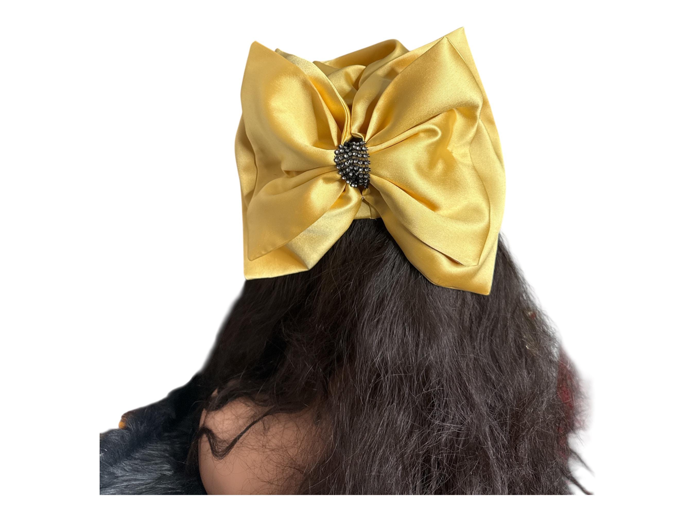 Senegalese Zara Cap Style, Yellow Satine Duchess, Asoebi Gele, African ...