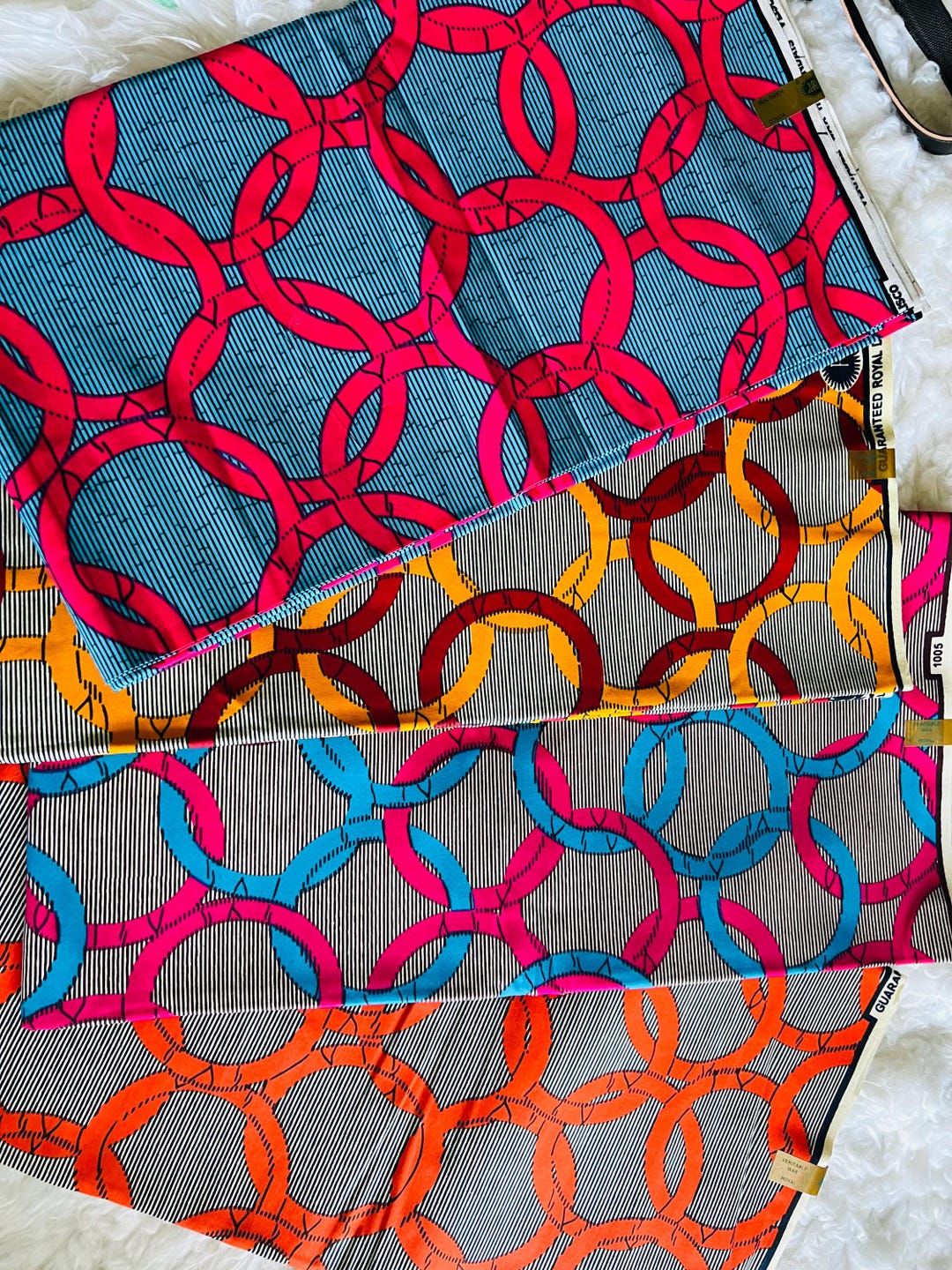 African Royal Dutch Holland Wax Fabrics in Assortment of Designs ...