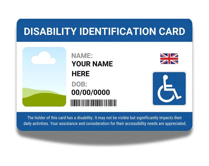 Disability Card, Disability Identification Card, Special Needs ...
