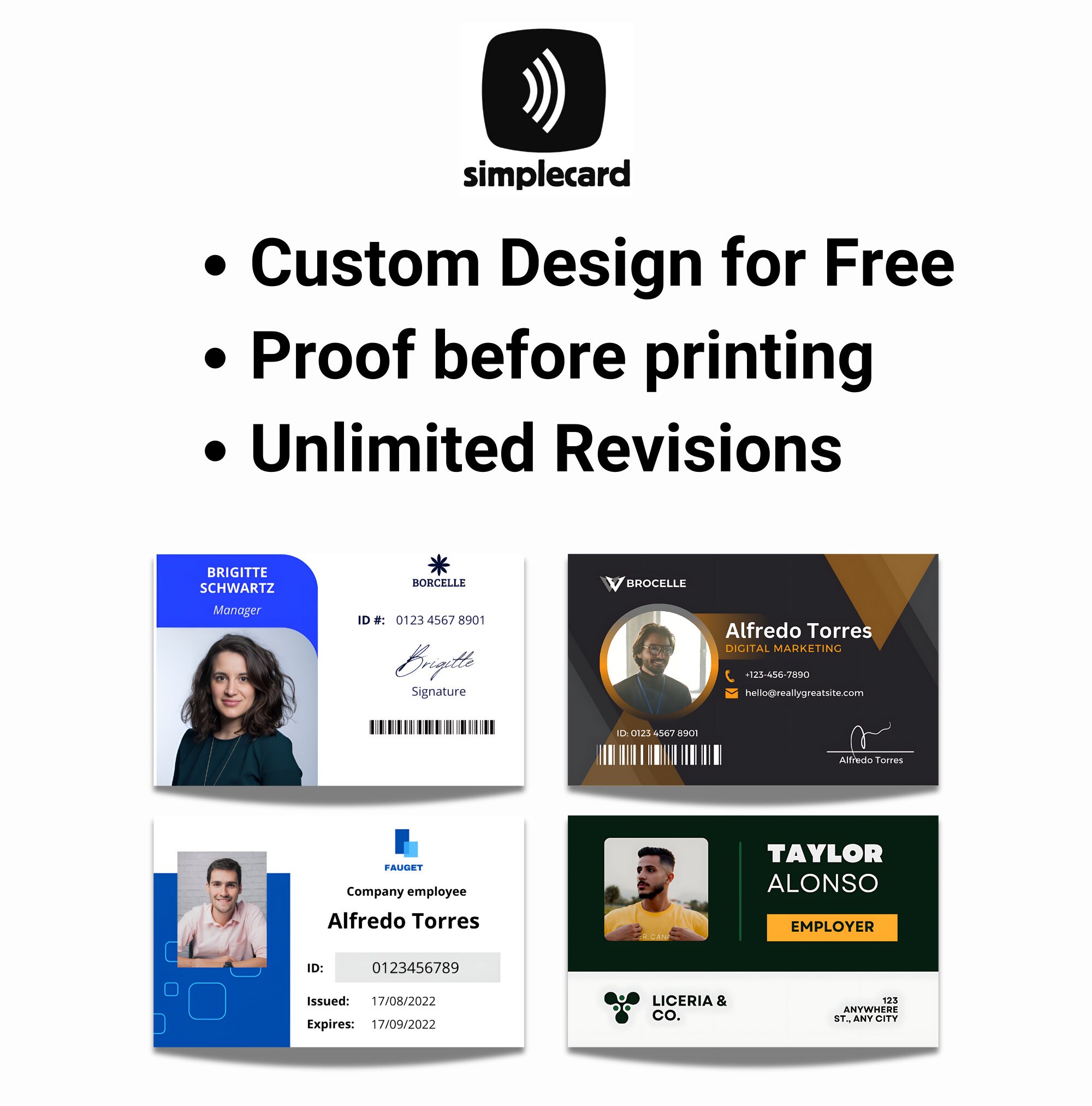 Personalised Staff ID Card | Employee Photo ID Identification Badge ...