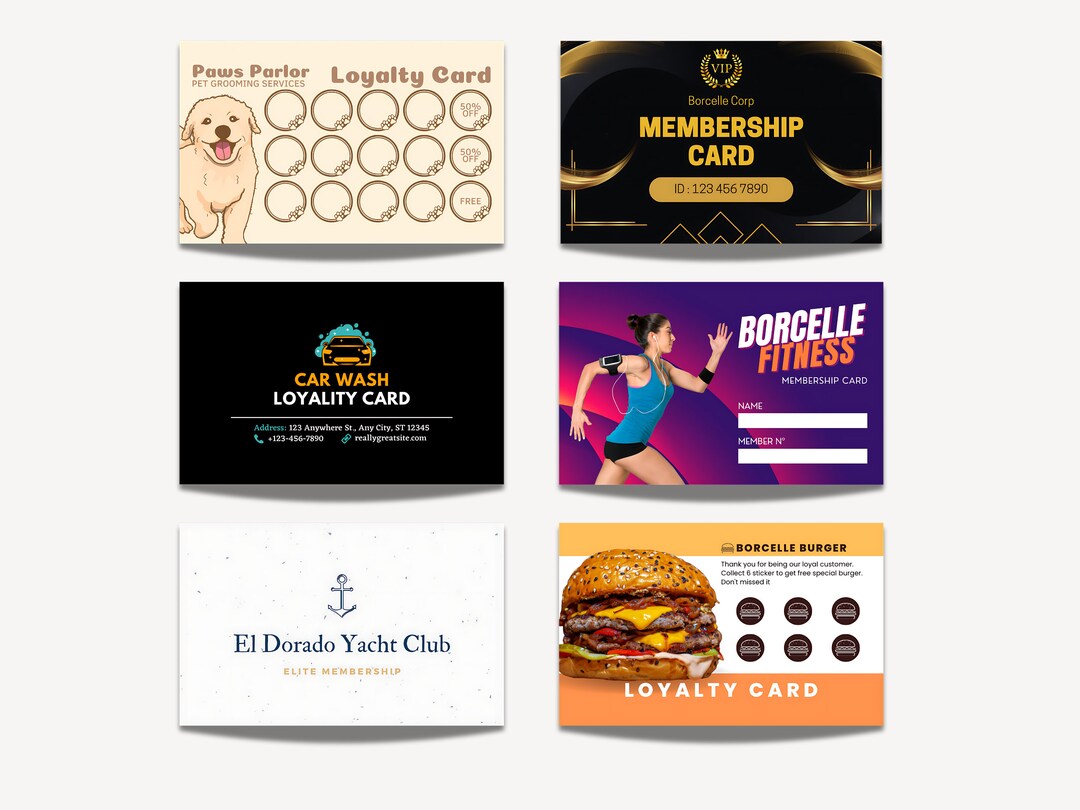 Membership Card, Customer Loyalty Rewards Card, Loyalty Program Card ...